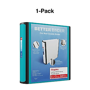 STAPLES Better Binder, 2-Inch, Teal
