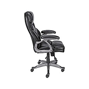 STAPLES Osgood High-Back Bonded Leather Manager Chair, Black, 2/Pack (61305-Ccvs)