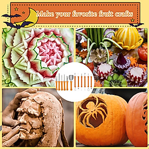 Longzhuo Pumpkin Carving Kit Tools Halloween, 13PCS Professional Carving Set, Double-side Sculpting Tool Carving Knife for Halloween Decoration Jack-O-Lanterns, Gift for Halloween