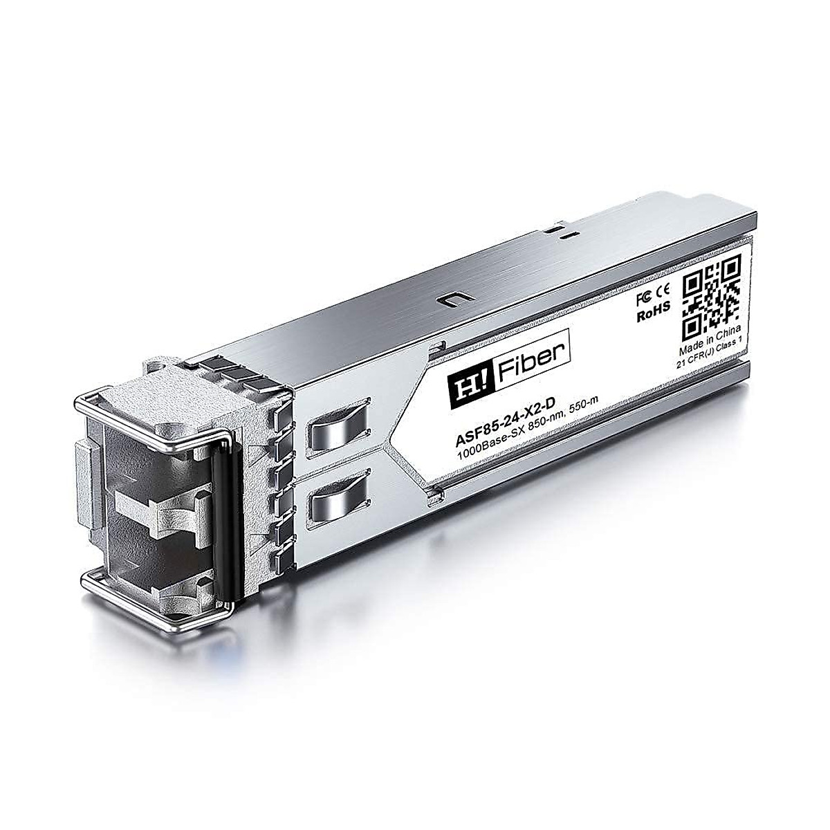 2 Pack of SFP Transceiver Multimode Gigabit Mini-GBIC Module Bundle with 1meter OM3 LC to LC Fiber Patch Cable, 1000Base-SX Compatible for Netgear AGM731F and More
