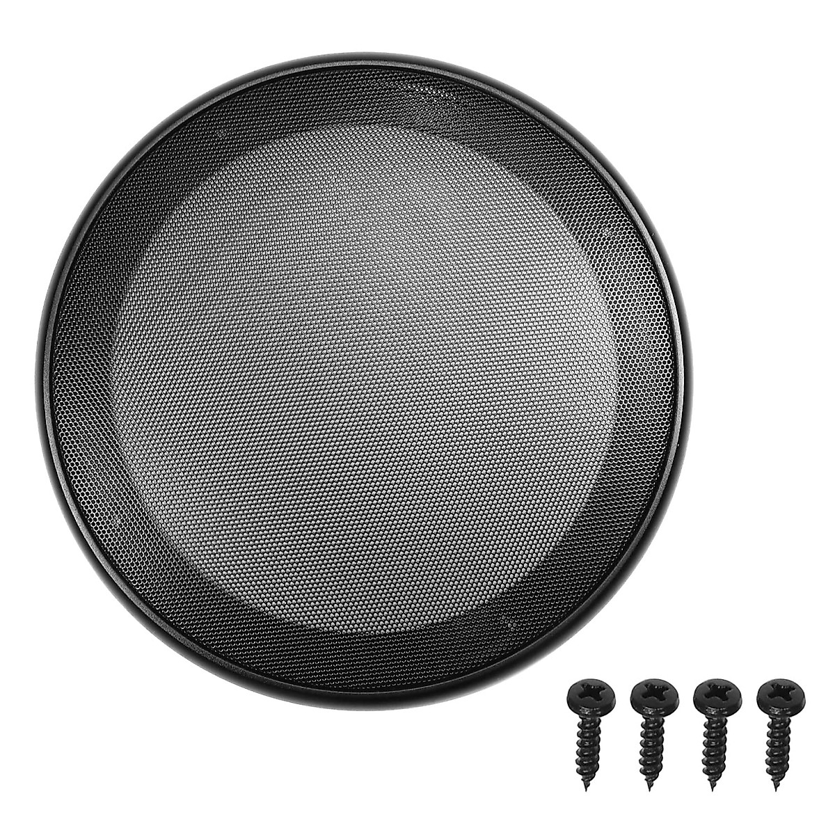 Fielect 2Pcs 6.5inch Speaker Grill Cover Mesh Speaker Grill Decorative Circle Woofer Guard Protector Cover Audio Accessories Black Cloth Cover with 8 Screws