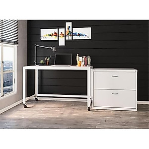 Hirsh Home Office Style Lateral Metal File Cabinet 30 in. Wide 2 Drawer White, Fully Assembled