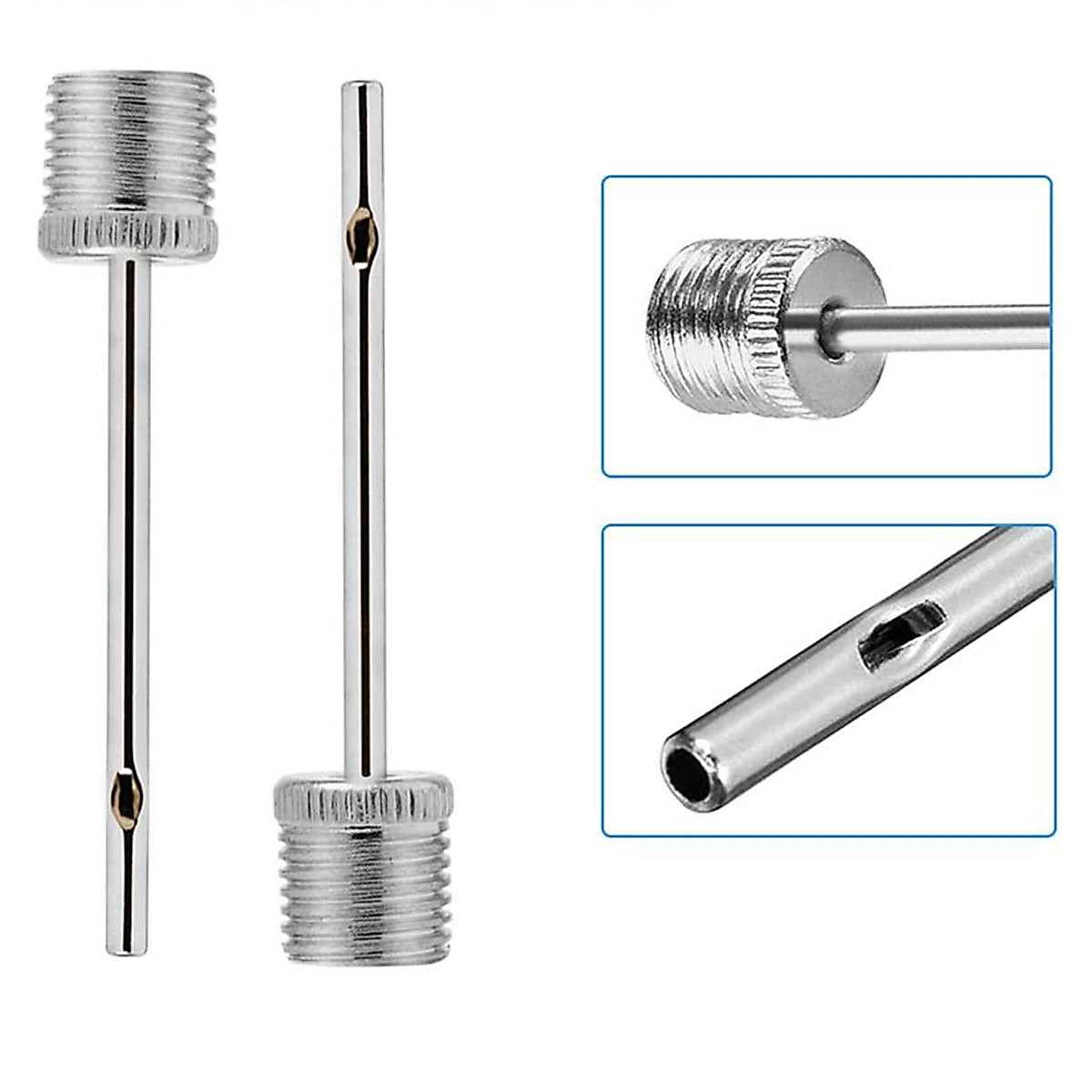 30 Pack Ball Pump Needles Stainless Steel Ball Pump Needles Football Pump Needles Ball Needle with Side Holes for Inflating Sports Balls, Football, Basketball, Soccer, Rugby, Netball, Volleyball