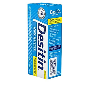 Desitin Daily Defense Baby Diaper Rash Cream with Zinc Oxide to Treat, Relieve & Prevent diaper rash, 4 oz