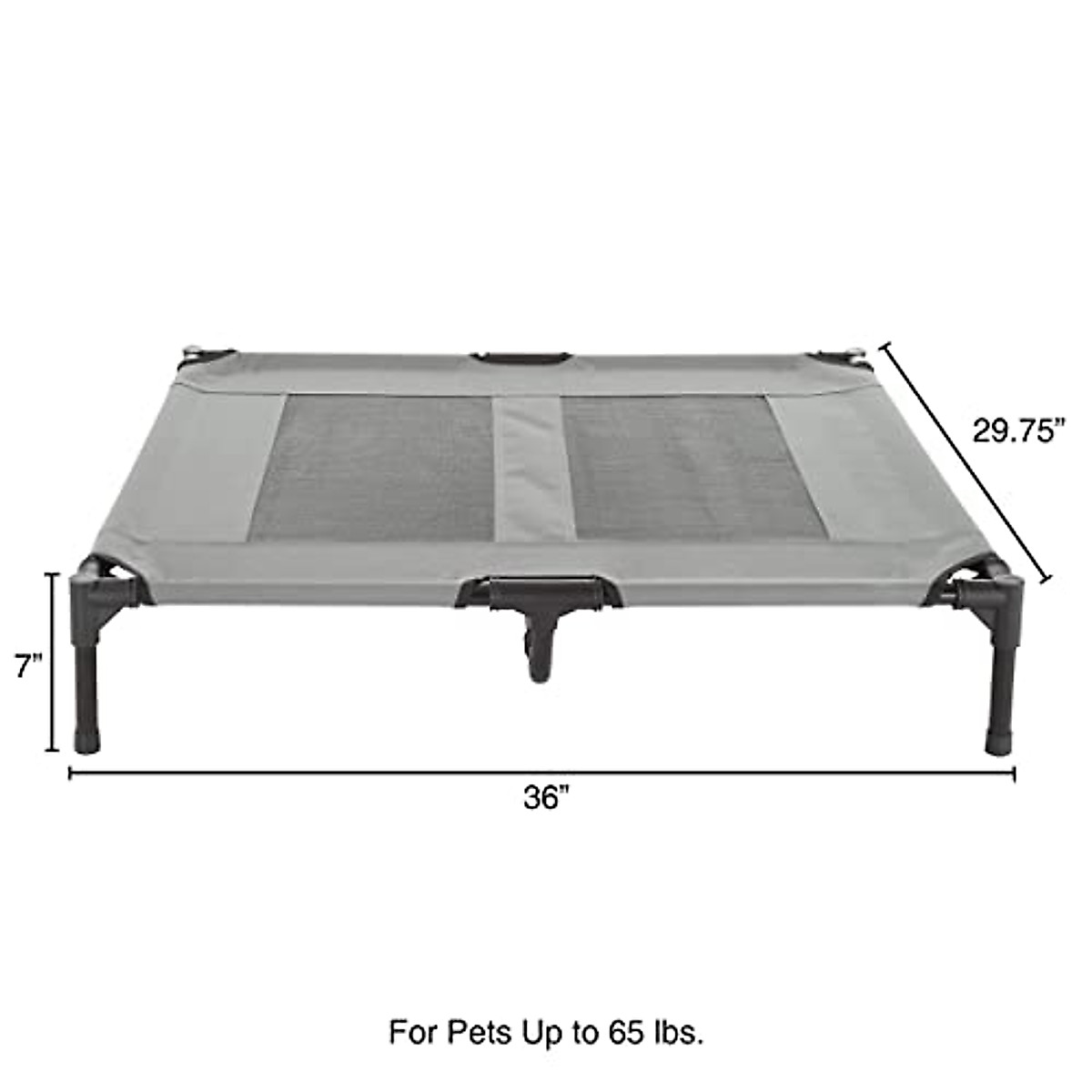 PETMAKER Elevated Dog Bed – 36x29.75 Portable Bed for Pets with Non-Slip Feet – Indoor/Outdoor Dog Cot or Puppy Bed for Pets up to 80lbs Large (Gray)