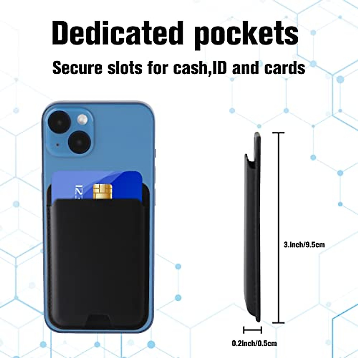 Mornex Magnetic Wallet with Magsafe Designed for iPhone 13 and iPhone 12 Series, Leather Magnetic Card Holder of Back Compatible with iPhone, Black