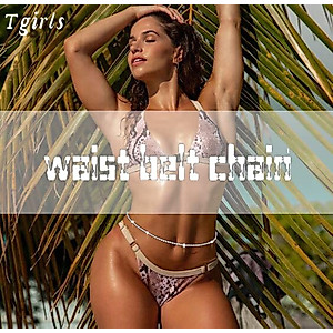 Tgirls Crystal Waist Chains Silver Sexy Layered Heart Rhinestone Belly Bikini Body Chains Sparkly Love Waist Body Jewelry for Women