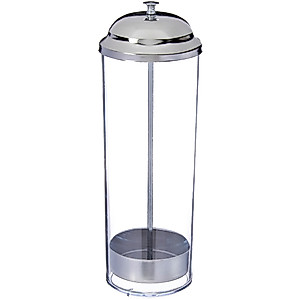 New Star Foodservice 26641 Stainless Steel Straw Dispenser, 3.5-Inch by 10.6-Inch, Clear