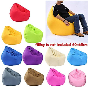 Bean Bag for Adults and kids Sofa Chair Storage, Lazy Bean Bag Chair Cover, Waterproof zippered Bean Bag Canvas Chair Cover Lounger Sack 29.53inch, without Filling (Purple)