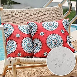 DFXSZ Set of 2 Outdoor Pillow Covers Waterproof Throw Pillow Covers Watermelon Sundial Decorative Patio Pillows for Patio Tent Garden Beach Weather Resistant,18x18 Inches