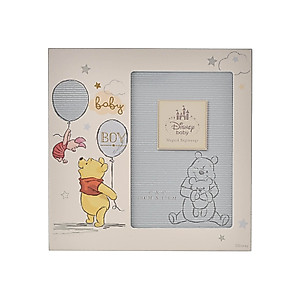 Happy Homewares Magical Beginnings Baby Boy 4" x 6" Winnie The Pooh and Piglet Photo Frame - Perfect for Children, New-Born Baby or Baby Shower - Officially Licensed