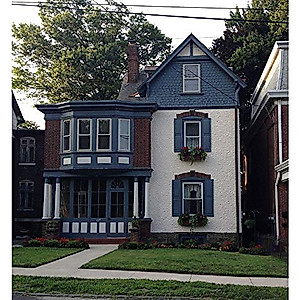 Ekena Millwork Lifetime Vinyl LP2S12X05500PG Standard Two Equal Panel Vinyls, Raised Panel Vinyl Shutters, w/Installation Shutter-Lok's & Matching Screws (Per Pair), 12"W x 55"H, Paintable