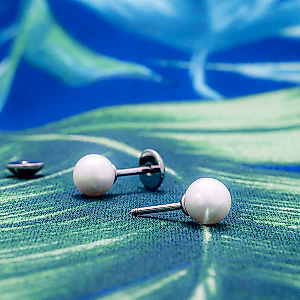 ComfyEarrings Pearl Studs with Comfy Flat Back