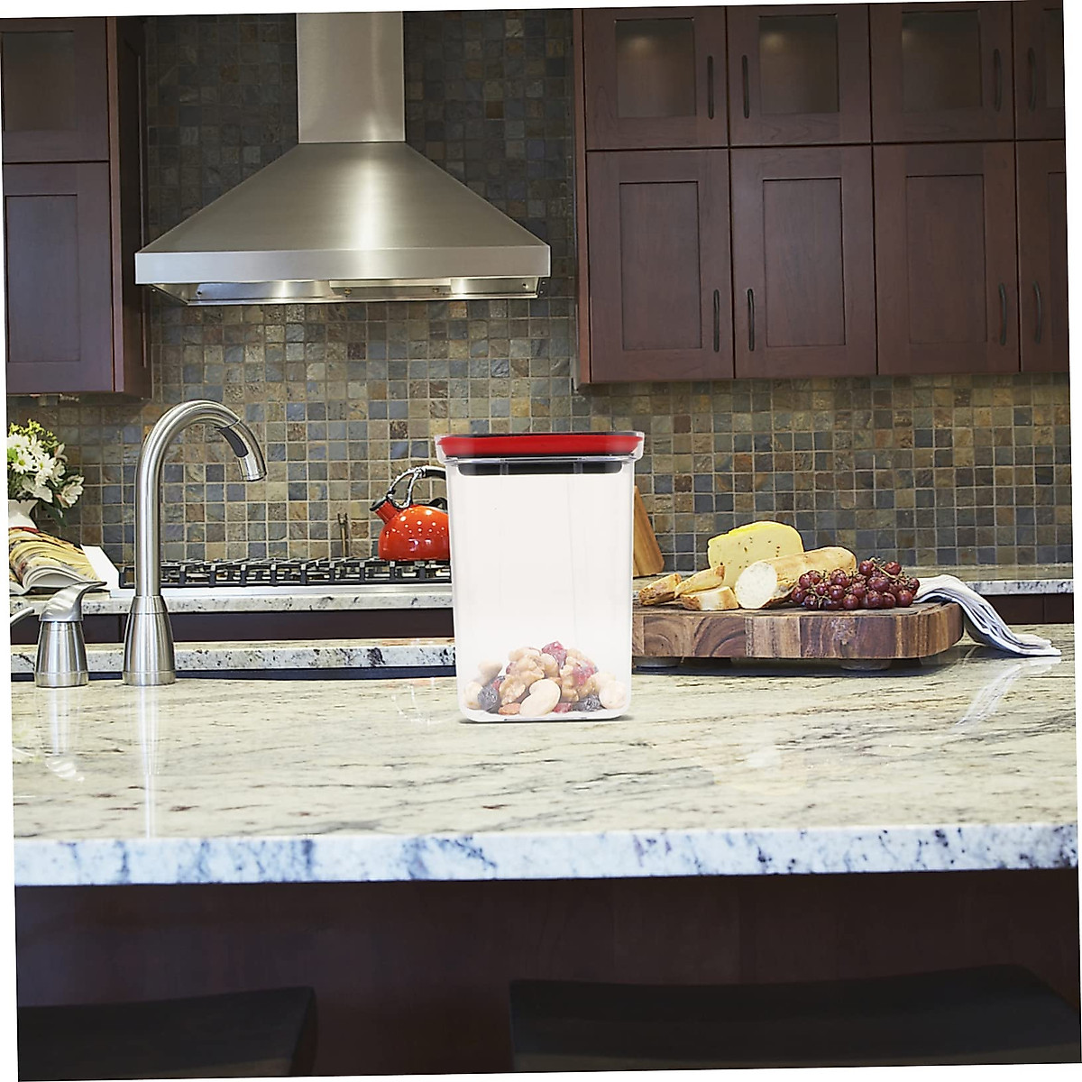 Mobestech Airtight Food Storage Container Plastic Container Vacuum Containers Ml Bean Kitchen Bucket for Airtight Sealed Food Coffee Rotary Seal Lid Leak Grain Flour Switch Empty Bins Rice