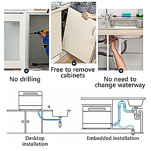 Portable Countertop Dishwasher, Mini Dishwasher with 5L Built-in Water Tank, 4 Programs, 30-50 minutes Washing Time, High-Temp&Air-Dry Function, 1200W Dishwasher for Apartments&RVs (White)