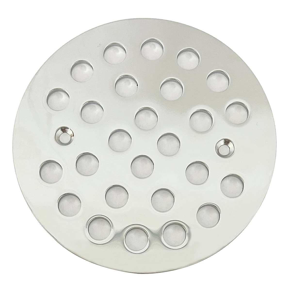 DEOKXZ 4-1/4 Inch Screw-In Round Shower Drain Cover Replacement Floor Filter, With Screws (Polished chrome)