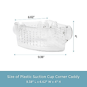 Kenney Suction Cup Corner Basket Shower Caddy, Clear