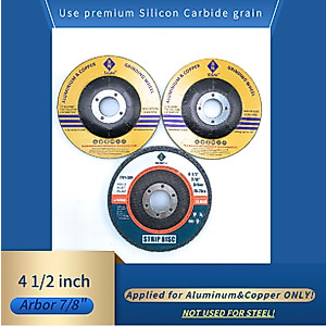 SIGNI Aluminum Grinding and Polishing Set, Including 2pcs Aluminum Grinding Wheel, 1pc Aluminum Polishing Wheel, 4-1/2" Diameter and 7/8” Arbor, Designed for Aluminum and Copper