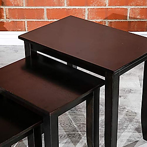 DTY Avon 3-Piece Nesting Tables Indoor Living Furniture Collection - Espresso