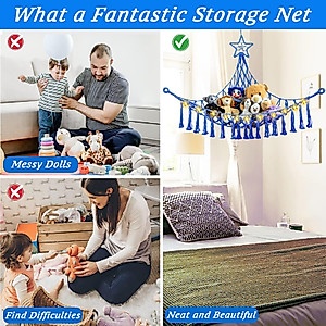 Stuffed Animal Net or Hammock, Macrame Stuffed Animal Hammock, Hanging Stuffed Animal Storage Boho Wall Corner Hammock Organizer, Toy Hammock for Nursery Play Room Kids Bedroom