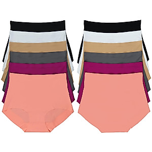 ToBeInStyle Women's 6 Pack High Laser Cut Panties - Assorted - XL