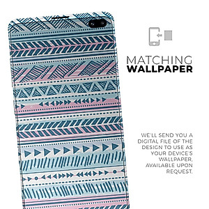 DesignSkinz Pink to Blue Tribal Sketch Pattern Protective Vinyl Decal Wrap Skin Cover Compatible with The Samsung Galaxy S20 (Screen Trim & Back Glass Skin)