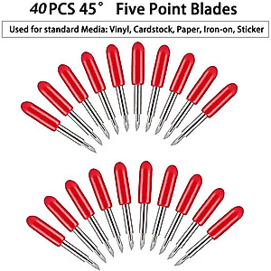 Elefama Fine Point Blades for Cricut Explore Air 2 Air Maker Expression 45 Degree Standard Vinyl Fabric Cutting Knife Blade Replacement for Cricut