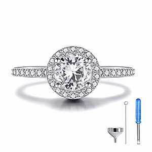 Sterling Silver Urn Ring For Ashes - Women Cremation Memorial Keepsake Ring with Cubic Zirconia Bereavement Jewelry Gift for A Loss of the Loved One (8#)
