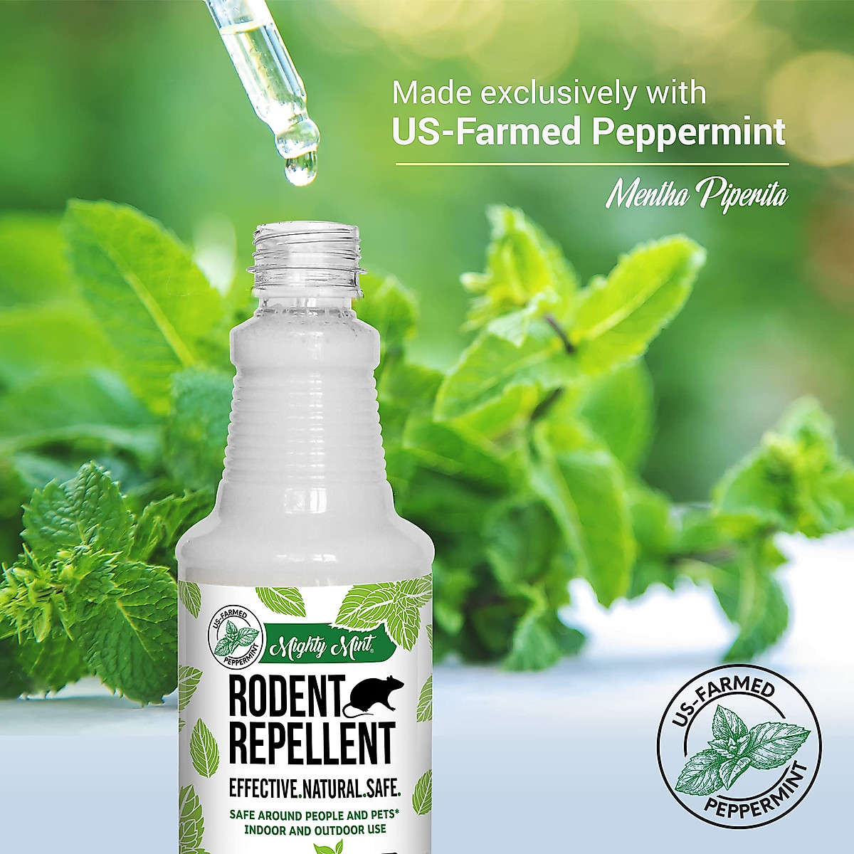 Mighty Mint Peppermint Oil Rodent Repellent Spray, for Indoor/Outdoor Use, 16oz