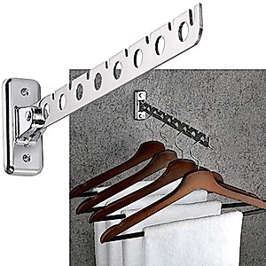 YWMXDZ Wall Mounted Drying Rack, Hook with Swivel Arm, Foldable Drying Rack, Usedfor Closet Organization, Bathroom, Bedroom, Laundry Room (Two Pieces) (Silver) HZF920WNC