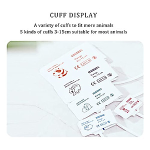 HHE Electronic Vet Use SphygmomanometerAutomatic Animal Vet Use Blood Pressure Monitor Tonometer 5 Cuffs Cat/Dog/Horse/Hamster (White)