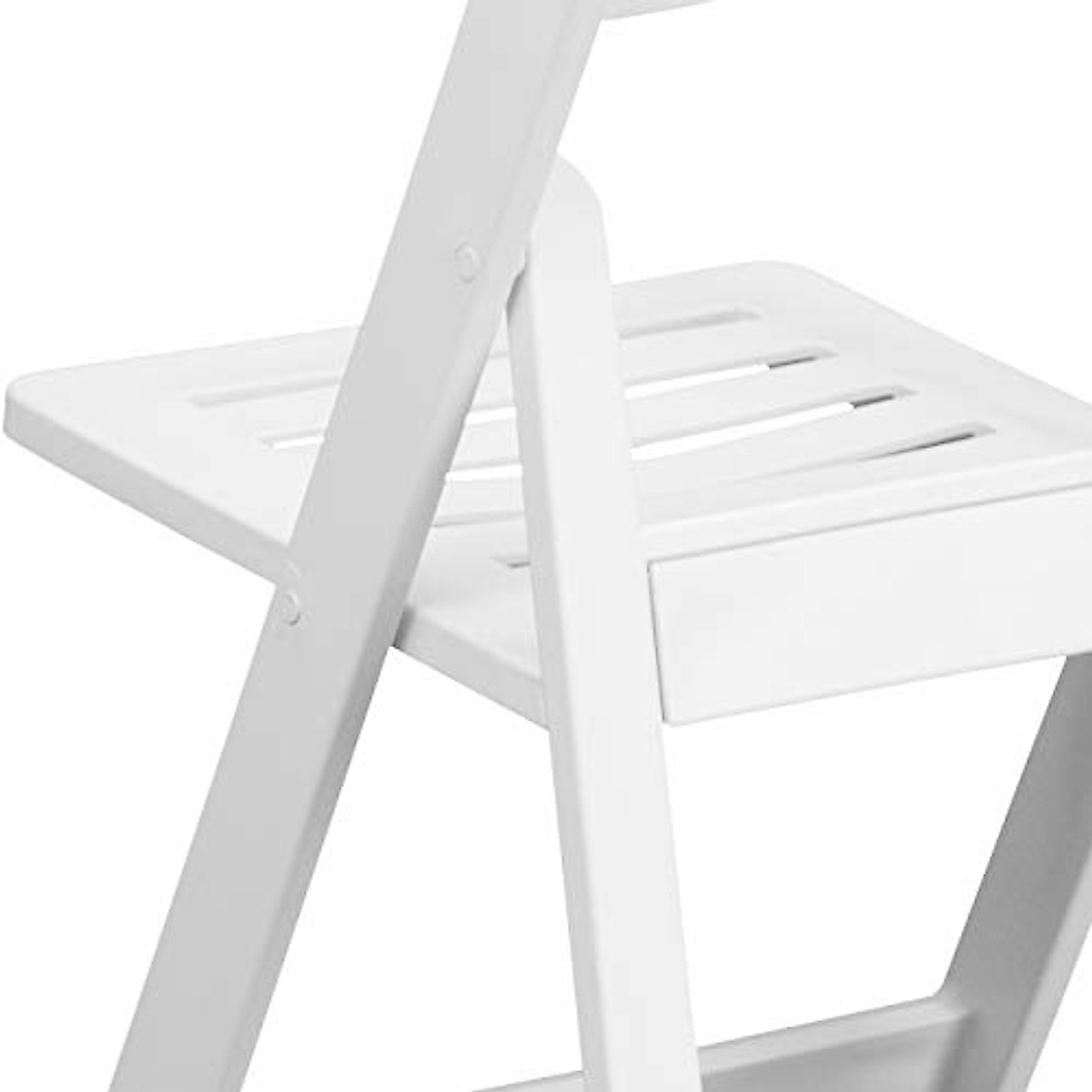 Flash Furniture HERCULES Series 1000 lb. Capacity White Resin Folding Chair with Slatted Seat