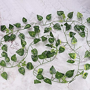 Repta Vines Flexible Bend Long Vines Artificial Fake Leaves Habitat Decor for Lizard Frogs Snakes and More Reptiles(Green Leaf)