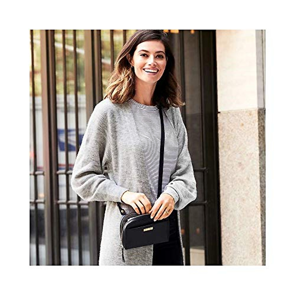 Skip Hop Adjustable Greenwich Easy-Access Convertible Hip Pack, Vegan Leather, Black, One Size(Pack of 1)