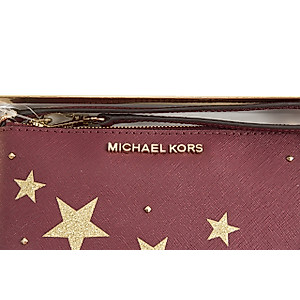 Michael Kors Illustrations Cherry Top Zip Leather Wristlet cherry