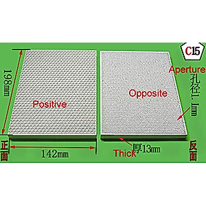 Meter Star Heat-resistant Ceramic Plate Heat Storage Tablets, Barbecue Oven Square Honeycomb Ceramic Plate,Size 7.8in*5.59in*0.551in