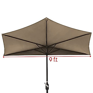 Trademark Innovations Patio Half Umbrella - 9' Diameter - (Tan)