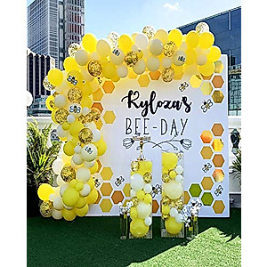 121pcs Yellow Balloons, Balloon Garland Arch Kit, Honeybee Theme Gender Reveal Baby Shower Party Supplies Decorations for Girl and Boy, Birthday Wedding Bridal Anniversary Baptism Party Decorations