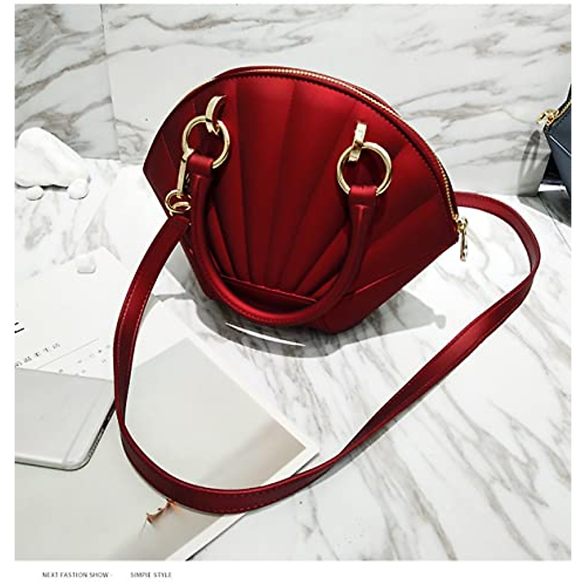 WIGUYUN Women PVC Evening Clutch Bag Purse Mini Satchel Tote Small Candy Shell Shoulder Crossbody Handbags,Red