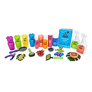 Wags & Wiggles Large Scented Dog Waste Bags | Pineapple Scented Dog Poop Bags | 4 Rolls of Doggie Bags, 60 Count Dog Waste Pickup Bags in Green/Orange