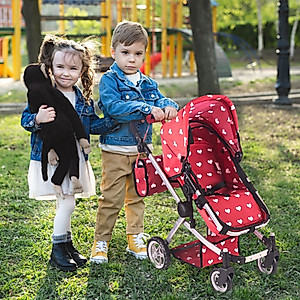 Convertible Combo Baby Doll Stroller for 3 Year Old Girls & Up | Play Toy Baby Stroller for Dolls, Folding Adjustable Bassinet Carriage Buggy with Storage Basket Converts to Sit Up Pushcart Pram