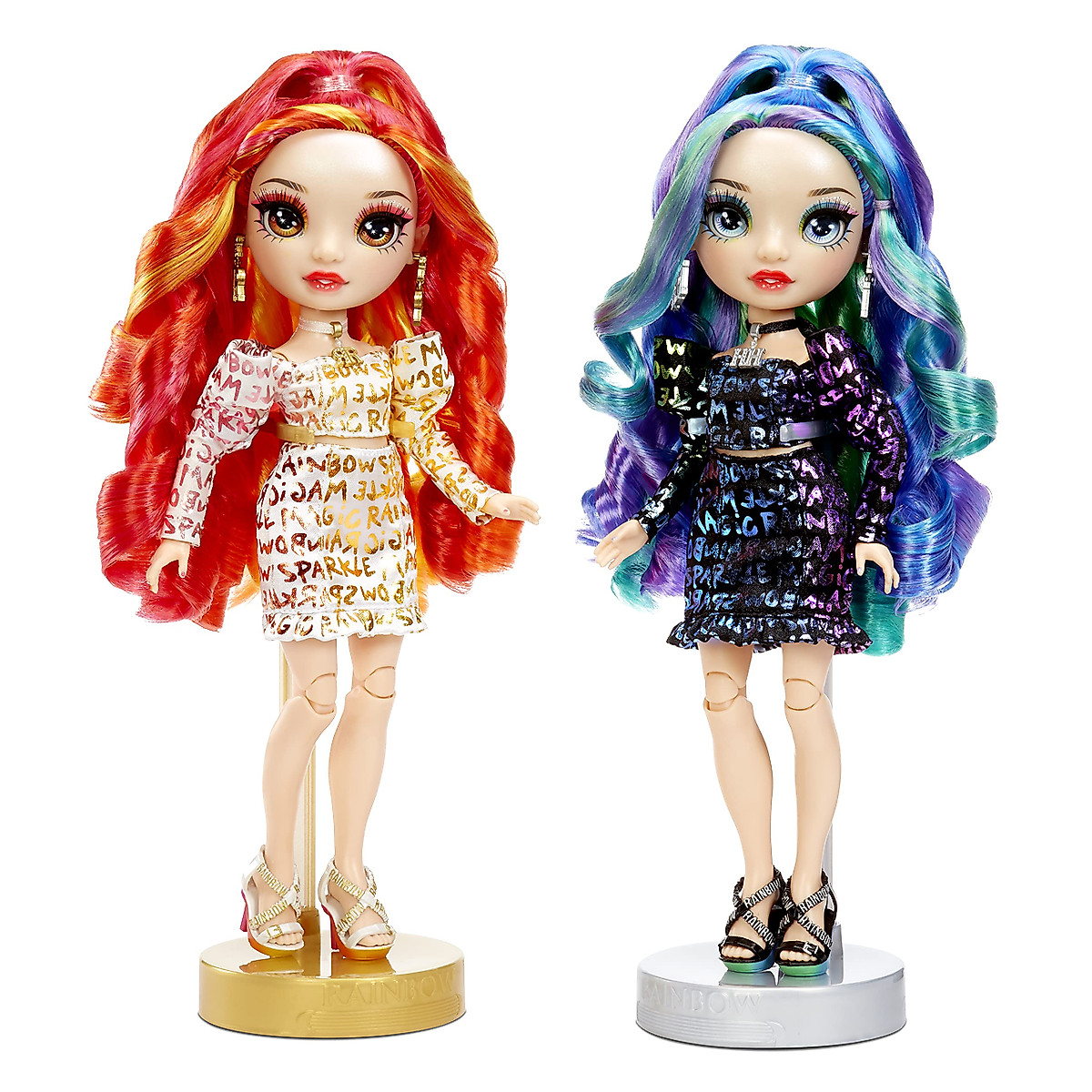 Rainbow High Special Edition Twin (2-Pack) Laurel & Holly De'Vious Fashion Dolls, Multicolor Designer Metallic Outfits, Gift for Kids and Collectors, Toys for Kids Ages 6 7 8+ to 12 Years Old