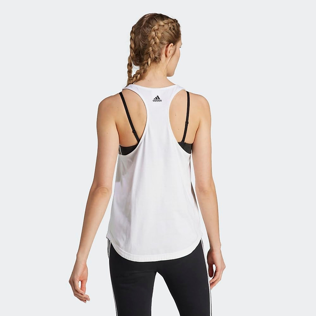 adidas womens Linear Tank White/Black Large