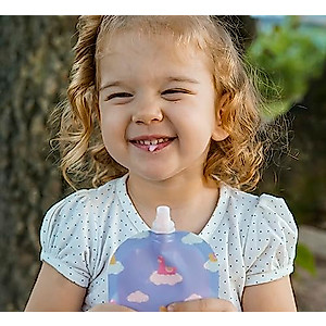 Tummy Reusable Baby Food Storage Pouches for Toddlers and Kids | 8 pack | Refillable for Applesauce, Smoothies, Yogurt & Puree Squeeze Pouch | 5oz | BPA Free & Freezer Safe