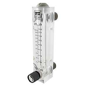 uxcell Black Adjustable Knob 0.1-1 GPM Panel Type Water Flow Meter LZM-15