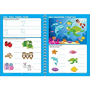 School Zone - Kindergarten Write & Reuse Workbook - Ages 5 to 6, Spiral Bound, Write-On Learning, Wipe Clean, Includes Dry Erase Marker, Early Math, and More (School Zone Write & Reuse Workbook)