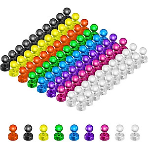 90 PCS Colorful Push Pin Magnets, Office Magnets,8 Assorted Color Strong Magnetic Push Pins, Perfect to use as Kitchen Home and School Classroom Magnets, Map Magnets,Whiteboard Magnets