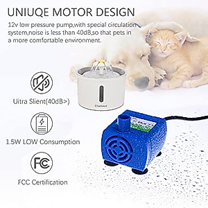 Chomiest Cat Water Fountain 54oz Automatic Pet Fountain, Ultra Quiet Cat Fountains with Water Level Window for Cats and Small Dogs (Gray)