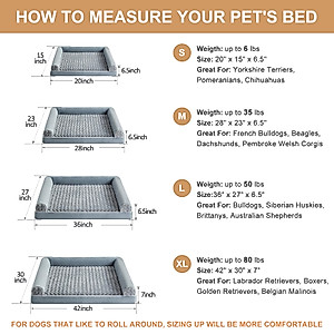 Orthopedic Dog Beds for Medium/Large/ExtraLarge Dogs with Waterproof Lining,Removable Washable Cover and Nonskid Bottom, Comfortable Couch Egg Foam Sofa Dog Beds Grey