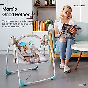 Baby Swings for Infants to Toddler, Electric Baby Swings for Newborn, Baby Swing with Intelligent Music Vibration Box, Portable Baby Swing Load Resistance: 6-25 lb, Applicable Object: 0-9 Months